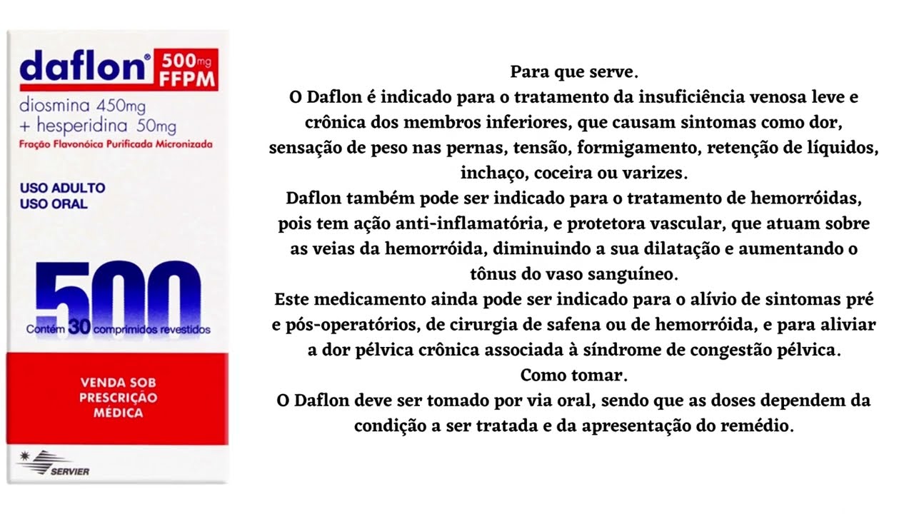 Daflon: O que é, como tomar e efeitos colaterais.